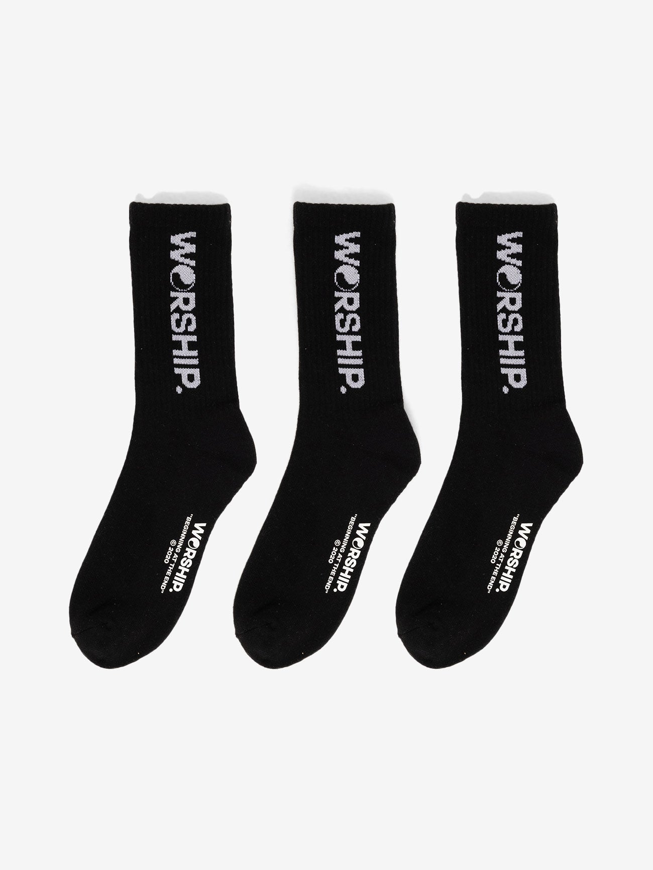 Core Socks 3 Pack in Black | Worship Supplies