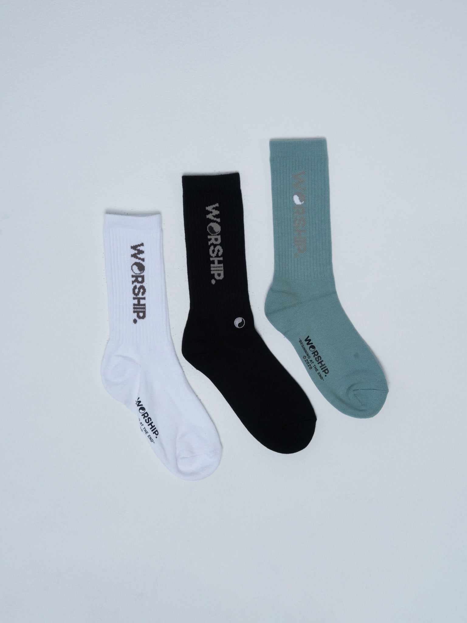 Core Socks 3 Pack - White-Dandelion-Black | Worship Supplies
