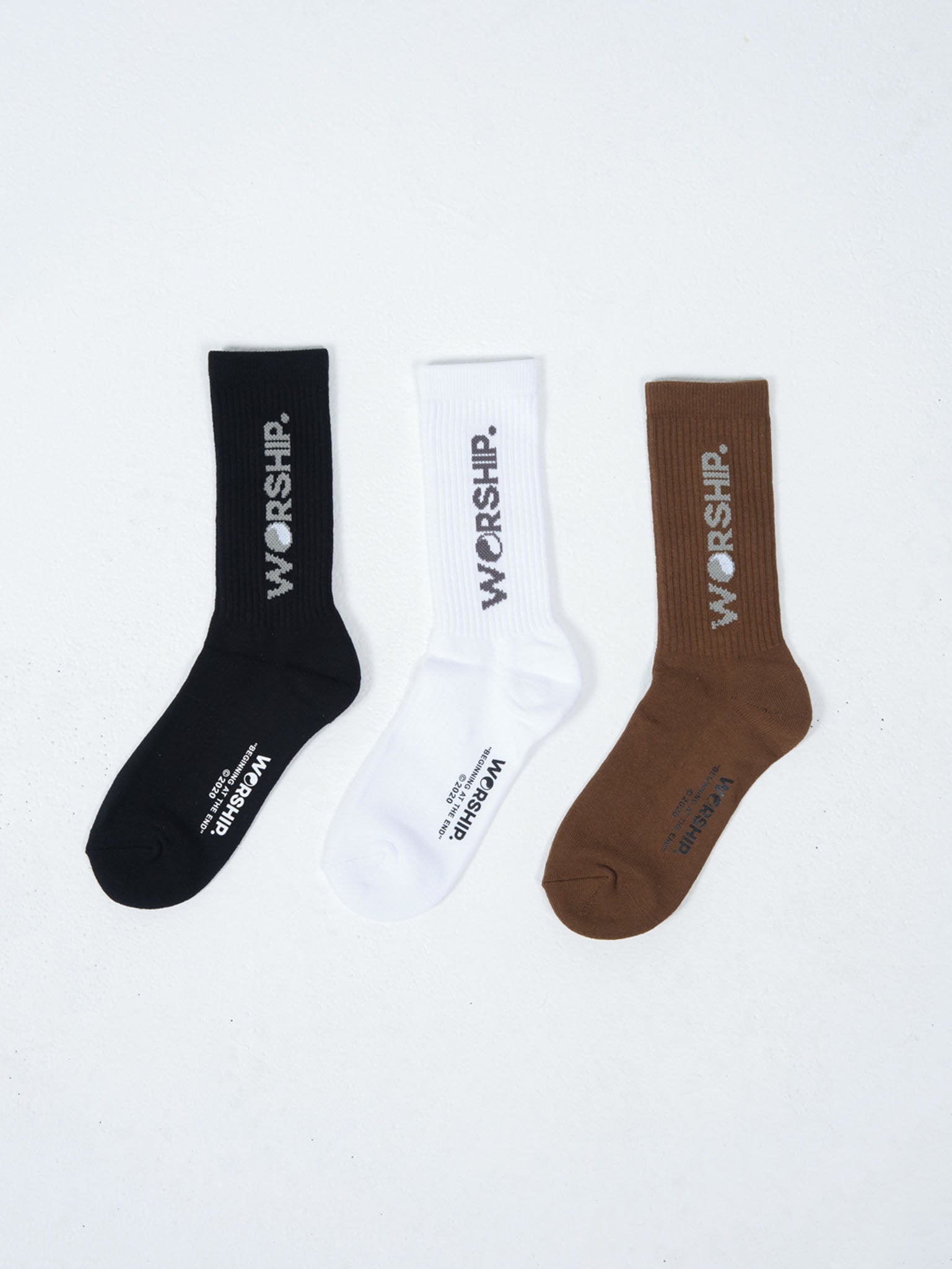 Core Socks Organic 3 Pack - White-Raindrum-Black | Worship Supplies