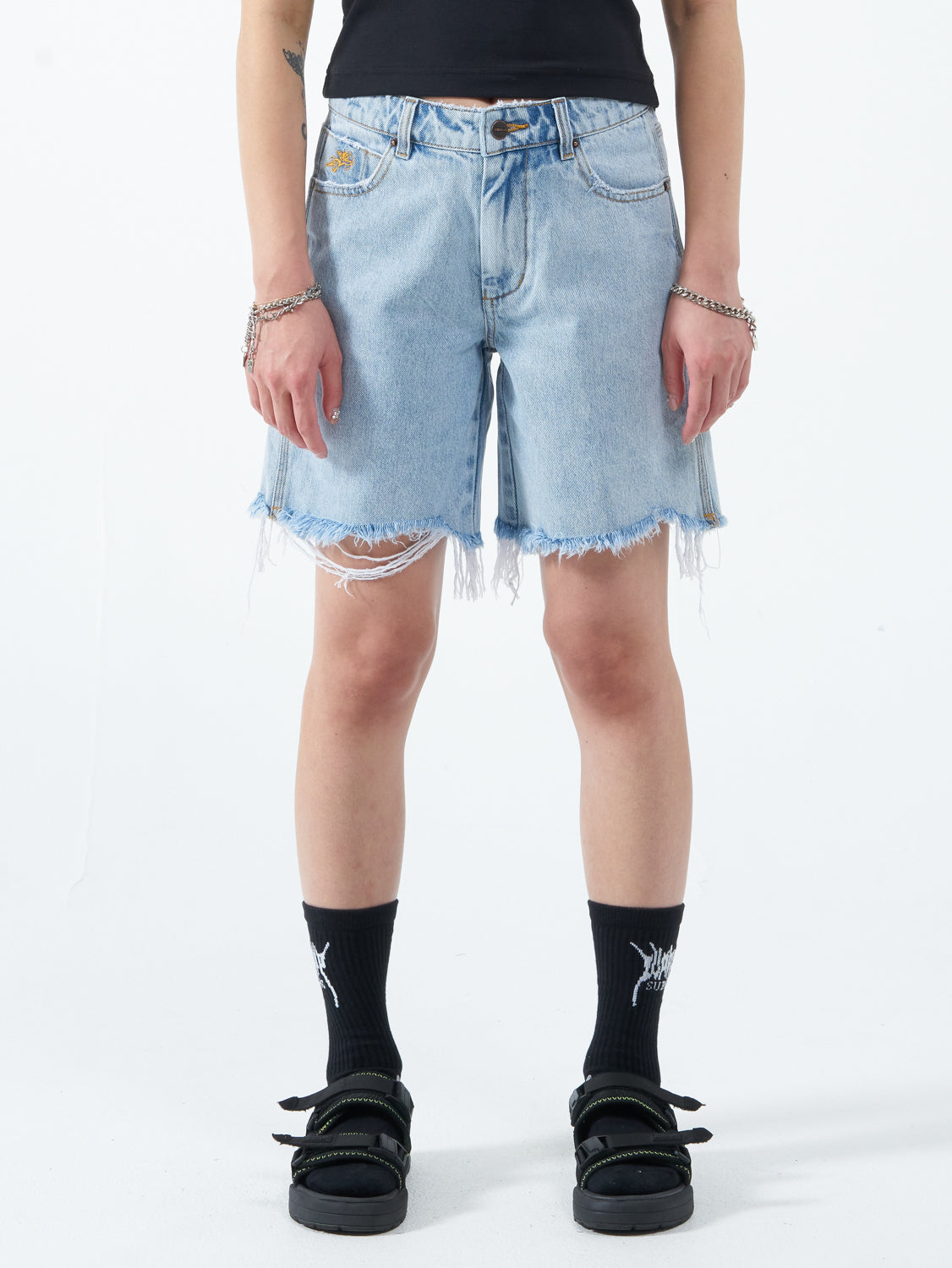 Damage Stubby Short - Worship Worn Blue | Worship Supplies