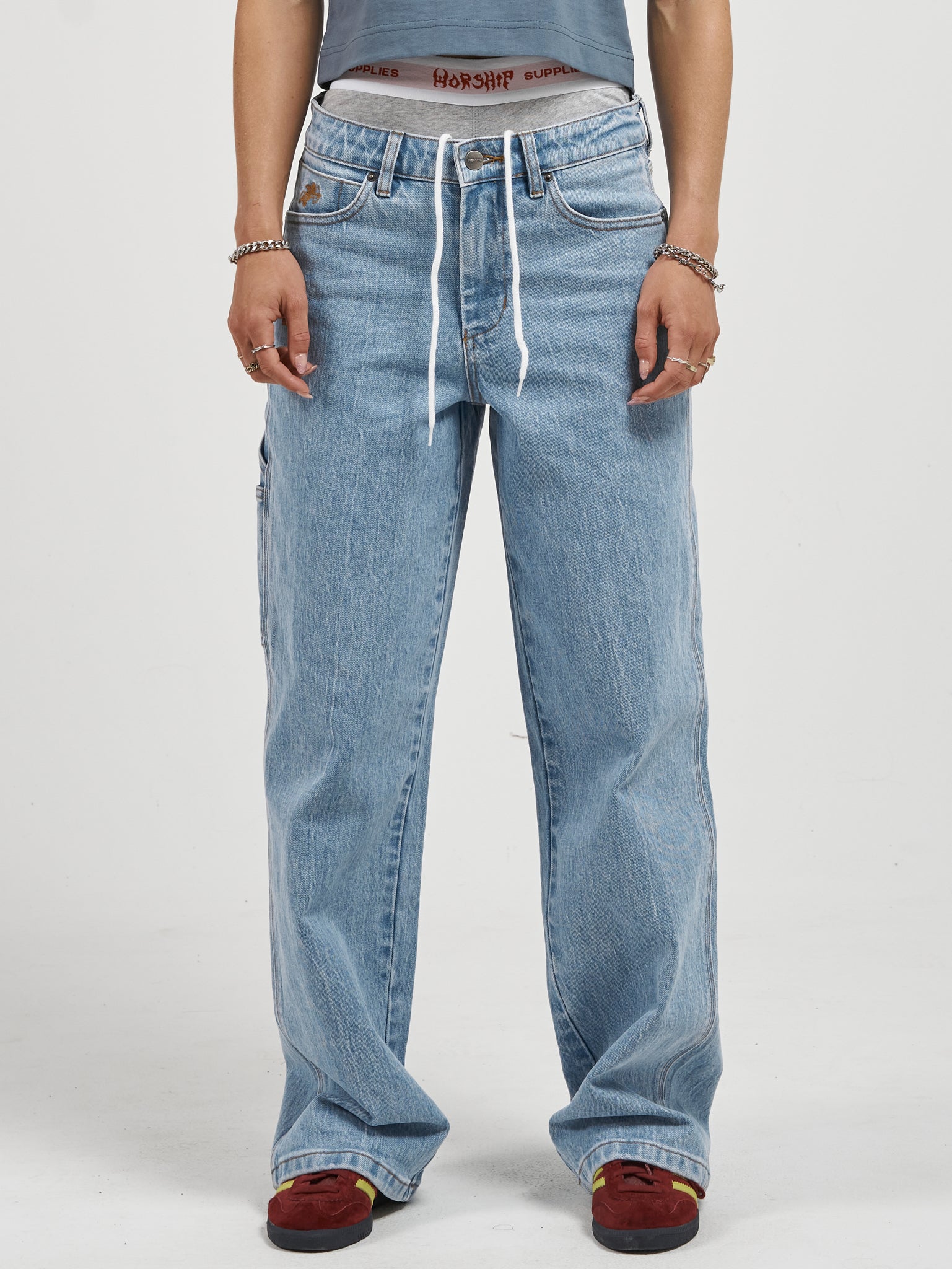 Ponder Carpenter Baggy Jean - Electric Blue Fade | Worship Supplies